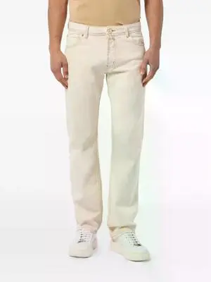 BILLIONAIRE Embroidered Pocket Jeans - Neutrals