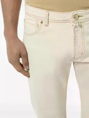 BILLIONAIRE Embroidered Pocket Jeans - Neutrals