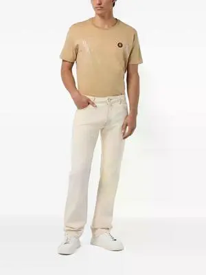 BILLIONAIRE Embroidered Pocket Jeans - Neutrals