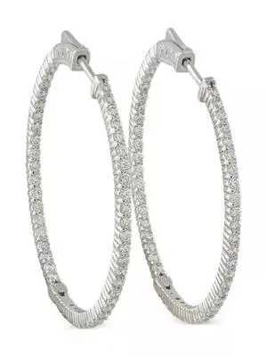 LB EXCLUSIVE Diamond Hoop Earrings - Silver