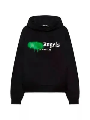 Palm Angels Spray City Los Angeles Dripping Logo Hoodie - Black