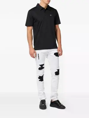 Philipp Plein Hexagon-logo Polo Shirt - Black