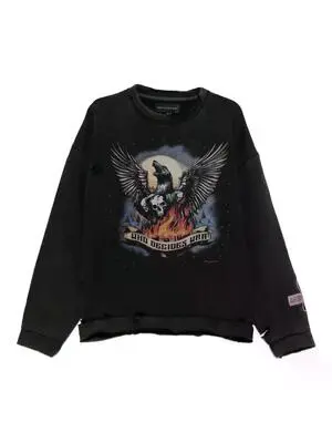 WHO DECIDES WAR Graphic Distressed Sweatshirt