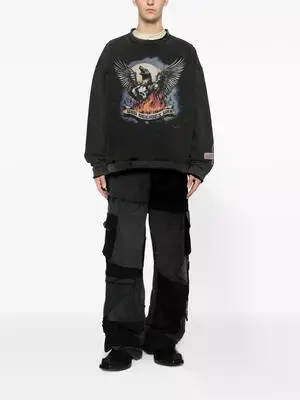 WHO DECIDES WAR Graphic Distressed Sweatshirt
