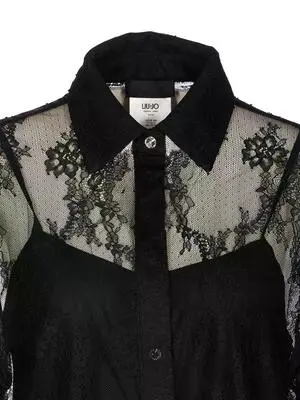 Liu Jo Lace Shirt With Classic Collar And Buttoned Cuffs