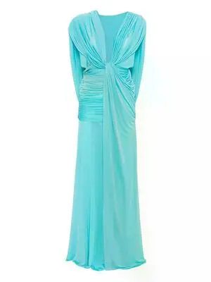 Christopher Esber Christopher Esber Ripple Drape Maxi Dress Blue