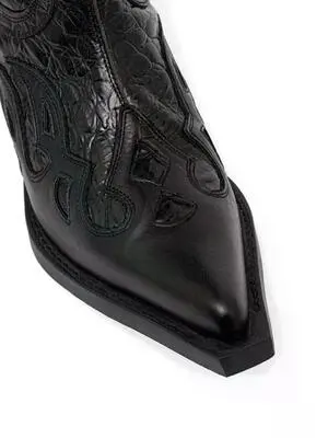 NEW ROCK 40mm Leather Boots With Flame Design