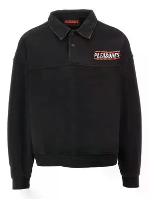 PLEASURES Graphic Polo Shirt - Black