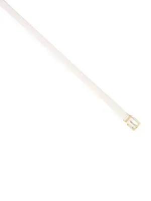 Sandro Square-buckle Leather Belt - White