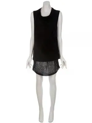 Sharon Wauchob Cotton And Silk-mix Mini Skirt With Mesh Detail - Black