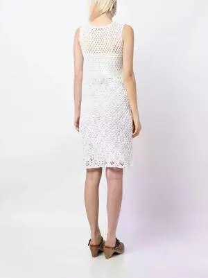 Prada Sleeveless Crochet Midi Dress