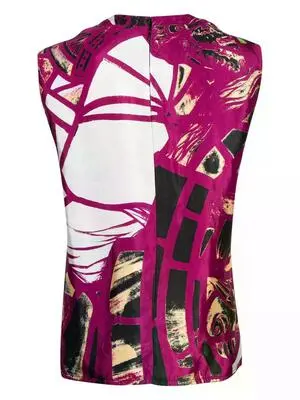 Balenciaga 2011 Abstract Print Sleeveless Blouse