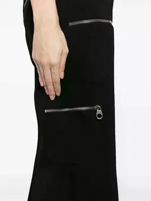 Chloé Wool Blend Zip-pocket Flared Trousers