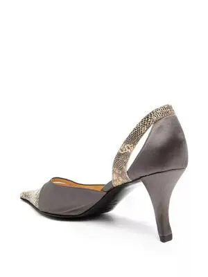 Prada Pointed Toe Snakeskin Detail High Heel Pumps