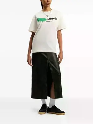 Palm Angels Spray City Los Angeles Dripping Logo T-shirt - Neutrals
