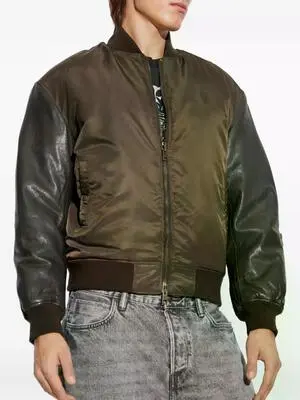 ALLSAINTS Myler Bomber Jacket With Leather Sleeves