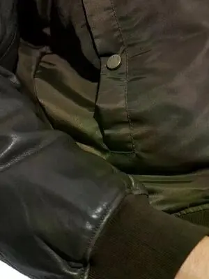 ALLSAINTS Myler Bomber Jacket With Leather Sleeves
