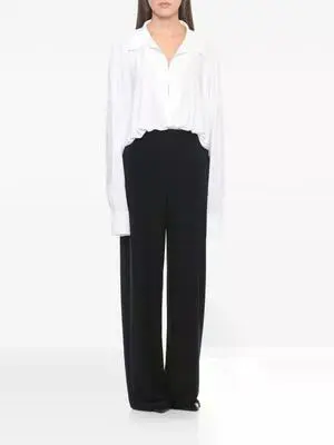 Norma Kamali Collared Long-sleeve Top