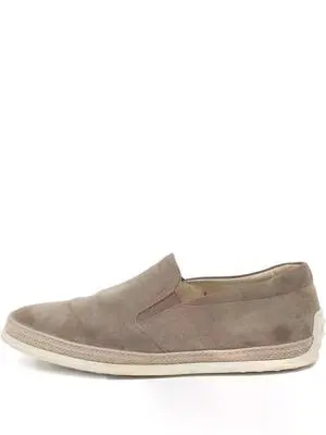 TOD'S Suede Slip-on Loafers - Neutrals