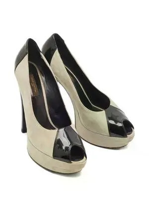 LOUIS VUITTON Patent-leather Platform Peep-toe Pumps