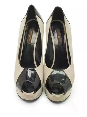 LOUIS VUITTON Patent-leather Platform Peep-toe Pumps