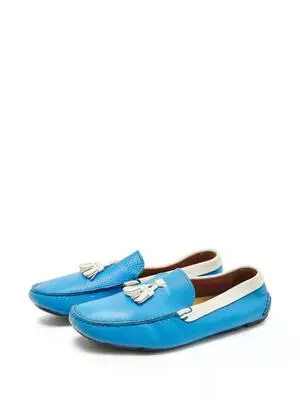 Giorgio Armani Leather Tassel Loafers - Blue