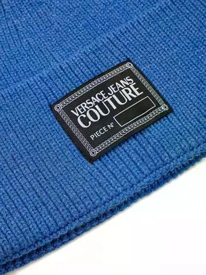 Versace Logo Patch Beanie Hat