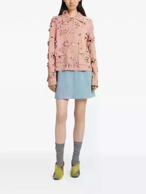 Marni Studded Flower Appliqué Jacket - Pink