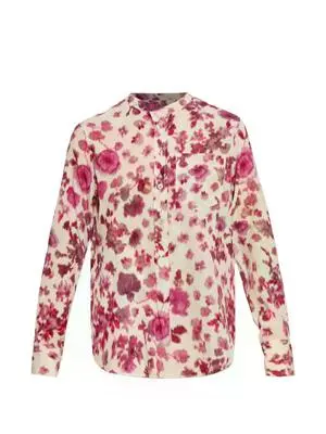 Isabel Marant Étoile Floral Print Stretch Silk Blouse - Neutrals