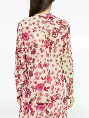 Isabel Marant Étoile Patch-pocket Floral Print Silk Blouse - Neutrals