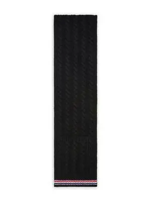Thom Browne Rwb-stripe Scarf - Black