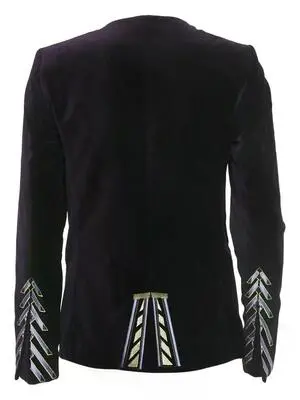 Zadig&Voltaire Vadim Velvet Embroidered Blazer - Purple