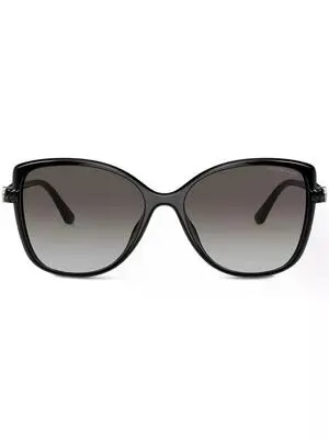 Michael Kors Logo Plaque Cat Eye Sunglasses - Black