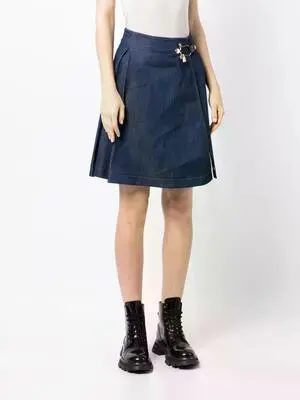 Balenciaga Toggle-fastened Flared Denim Skirt
