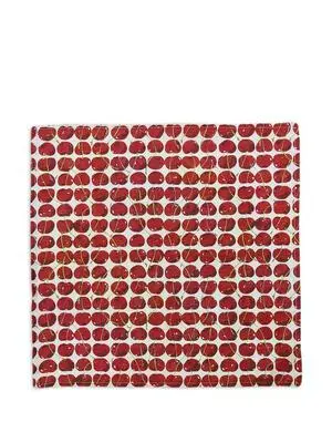 La DoubleJ Cherries Set Of Two Linen Napkins - Red