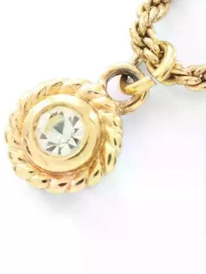 Dior Tone Crystal Logo Detail Necklace