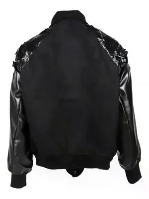 JUNTAE KIM Flower Embellished Bomber Jacket - Black