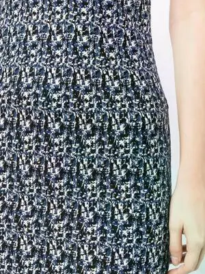 Prada Abstract Print Knit V-neck Sleeveless Dress