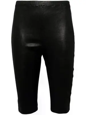 Loewe Anagram-debossed Leather Shorts - Black