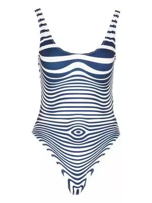 JEAN PAUL GAULTIER Printed One-piece Swimsuit - Blue