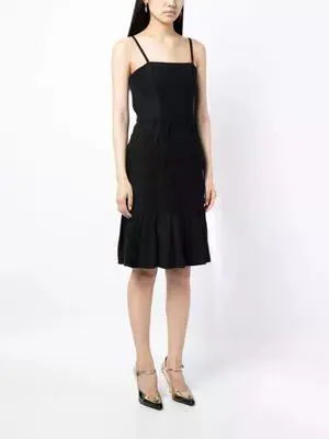 Prada Crepe Ruffled Hem Dress