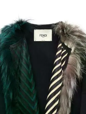 Fendi Fur Trimmed Wool Coat