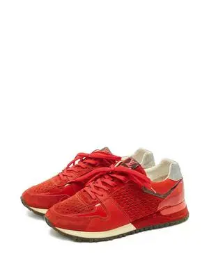 LOUIS VUITTON Suede Lace-up Sneakers - Red