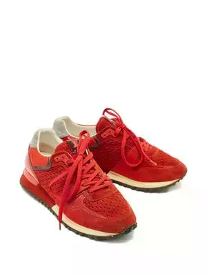 LOUIS VUITTON Suede Lace-up Sneakers - Red