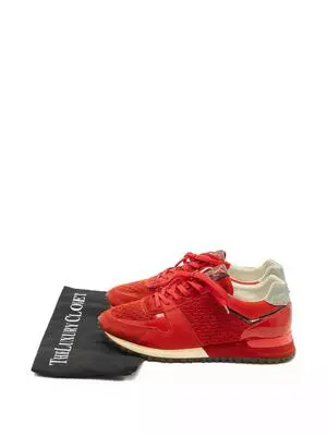 LOUIS VUITTON Suede Lace-up Sneakers - Red