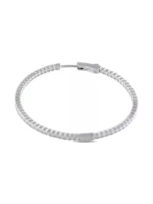 LB EXCLUSIVE 14k White Gold Diamond Pavé Hoop Earrings