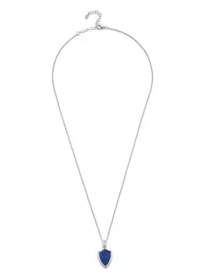 Mateo Lapis Lazuli Shield Necklace - Silver