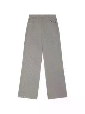 Sandro Rhinestone Embellished Wide-leg Jeans