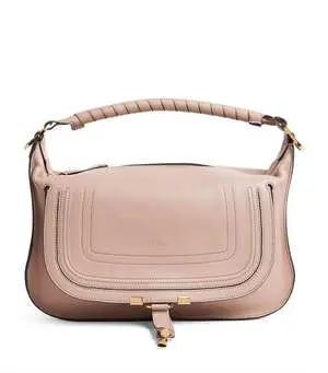 Chloé Marcie Leather Shoulder Bag - Grey