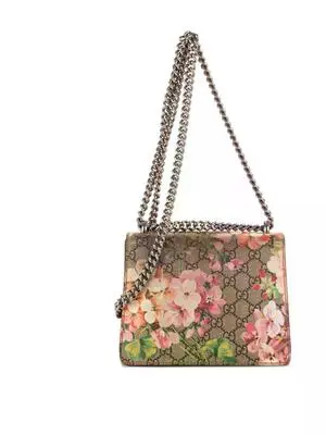 Gucci Floral Print Gg Pattern Chain Shoulder Bag